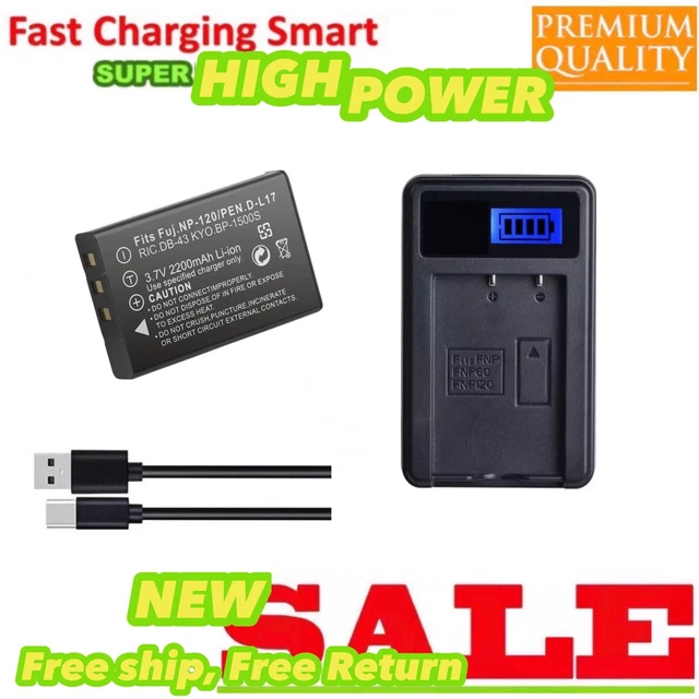 2200MAH NP-120 BATTERY + Charger for FUJIFILM Fuji FinePix F10 F11 603 ...