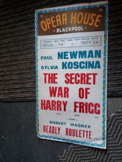 THEATRE POSTER 1968,BLACKPOOL Opera House,Paul Newman,Secret War Of ...