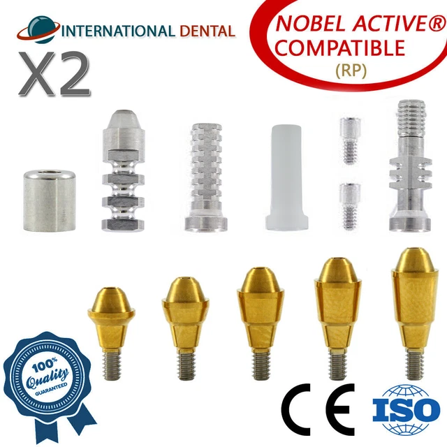 2 GERADE MULTI-EINHEIT 1,6 mm Adapter Kopf Kit für Nobel Biocare Active ...