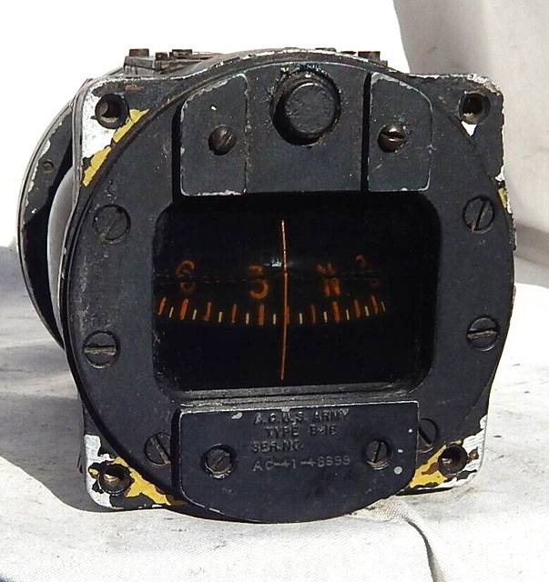 WW2 US ARMY Air Force Lighted Wet Compass Type B-16 Indicator Gauge ...