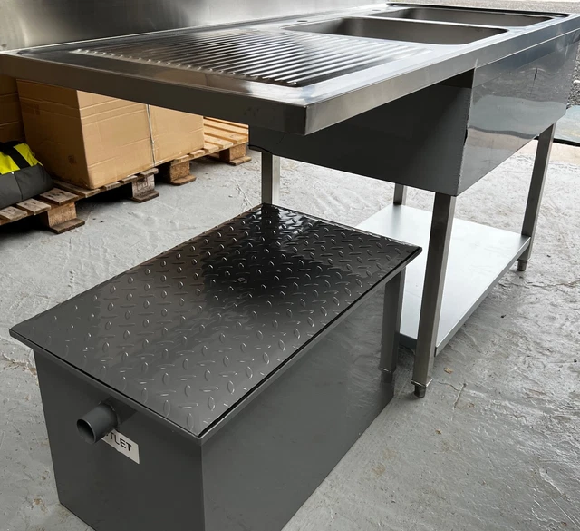 100 LITRE GREASE Trap Commercial Interceptor Fat Trap For Under Sink or ...