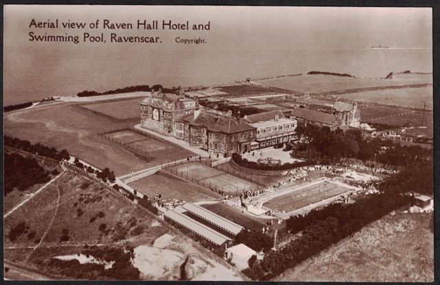 AERIAL VIEW, RAVEN HALL & SWIMMING POOL, RAVENSCAR nr SCARBOROUGH ...