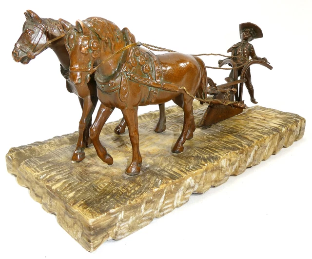 CARL KAUBA WIENER Bronze Pferde Pflug A-10 EUR 785,00 - PicClick DE