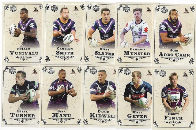 2018 NRL SPECIAL Edition Glory Melbourne STORM 10 Card Team Set $2.50 ...