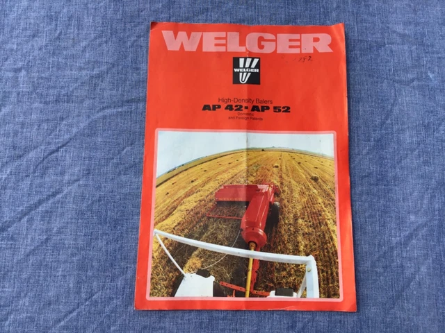 VINTAGE WELGER AP42 and AP52 High Density Baler Brochure Leaflet £4.00 - PicClick UK