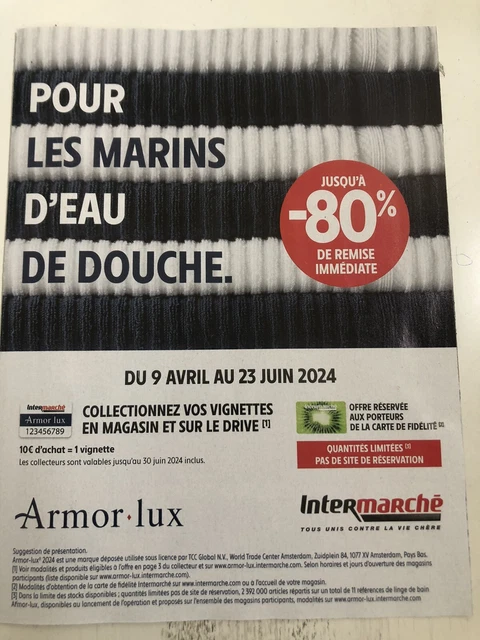 20 VIGNETTES INTERMARCHÉ ARMOR LUX serviettes Toilette 23 Juin 2024 EUR ...