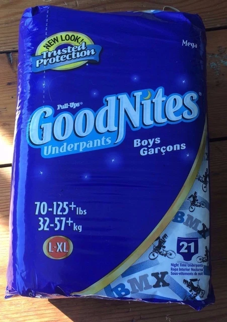 OLD VINTAGE L-XL GoodNites Diapers, 21 in1 pack, Any 4 packages of your ...