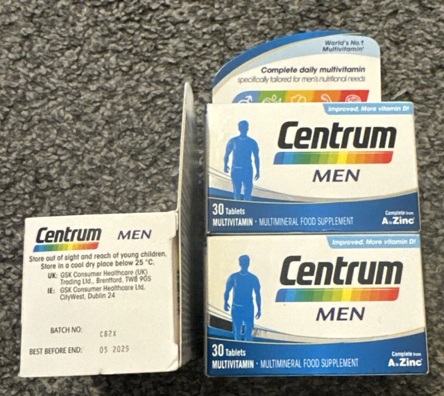 CENTRUM MULTIVITAMIN TABLETS for Men 3 Packs 30 Health Immune Support ...