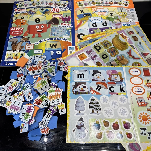 CBEEBIES ALPHABLOCKS ALPHABET tiles magazines & extra stickers sheets £ ...