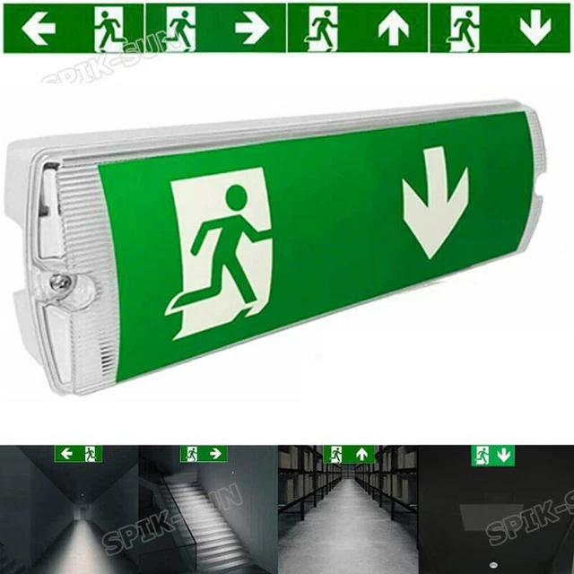 LED EMERGENCY LIGHT Bulkhead Exit Sign Ip65 Maintained Or Non ...
