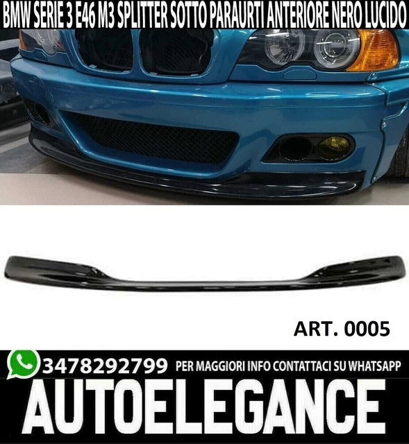 BMW 3 SERIES E46 LOWER FRONT BUMPER ABS GLOSS BLACK SPLITTER BLADE ...