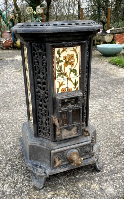 POÊLE EN FONTE et faïence FAURE REVIN en bon état correct . 79 cm EUR ...