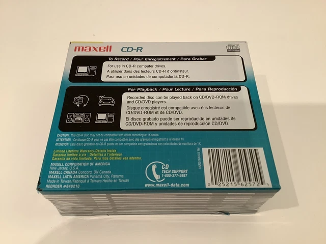 MAXELL CD-R 10 Pack 700Mb 48X 80 Min Blank Cds - New & Sealed - $10.57 ...