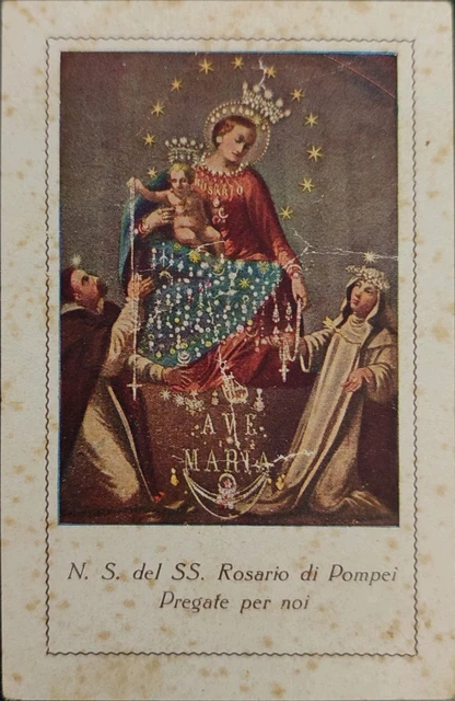 ANTICO SANTINO MARIA SS.ma REGINA DEL ROSARIO DI POMPEI CON PREGHIERA ...