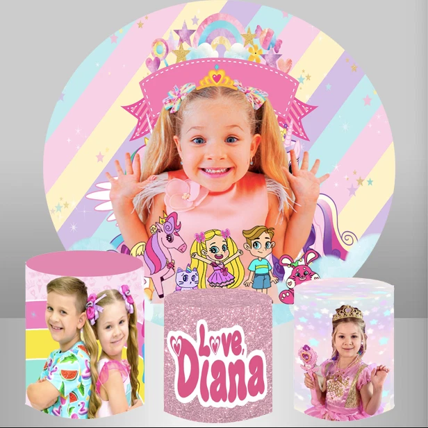 DIANA ROUND BACKDROPS Diana and Roma Movie Kids Party Circle Background ...