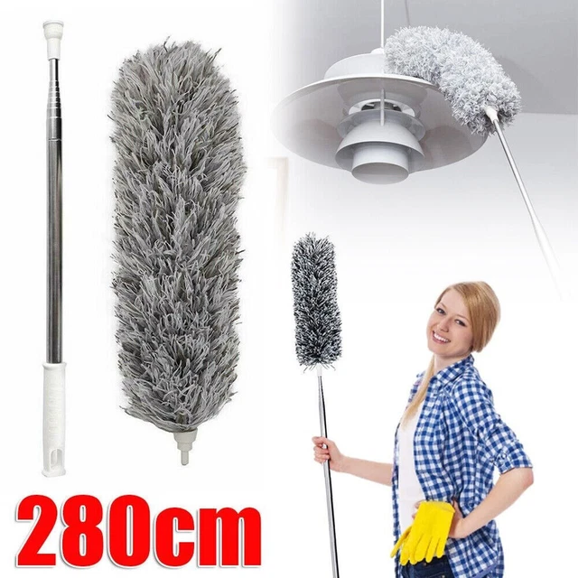 EXTENDABLE FEATHER DUSTER Long Telescopic Magic Static Brush Microfibre ...