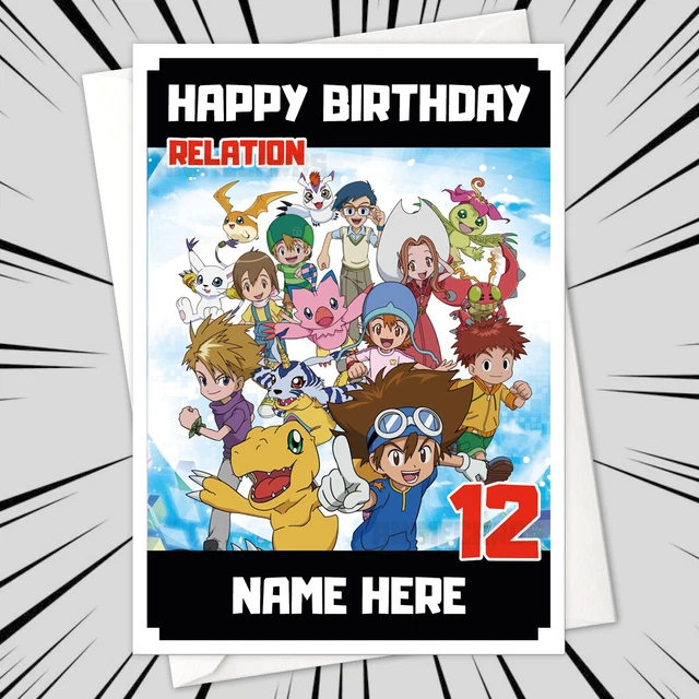 PERSONALISIERTE GEBURTSTAGSKARTE DIGIMON DIGITAL MONSTER ...