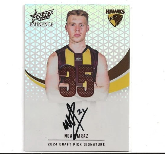 2025 AFL EMINENCE Copper Draft PICK Signature HAWTHORN NOAH MRAZ DPSC ...