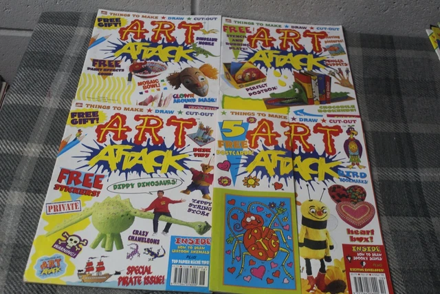 VINTAGE ART ATTACK Magazine Bundle 4 x Issues From 1997 1998 £4.99 - PicClick UK