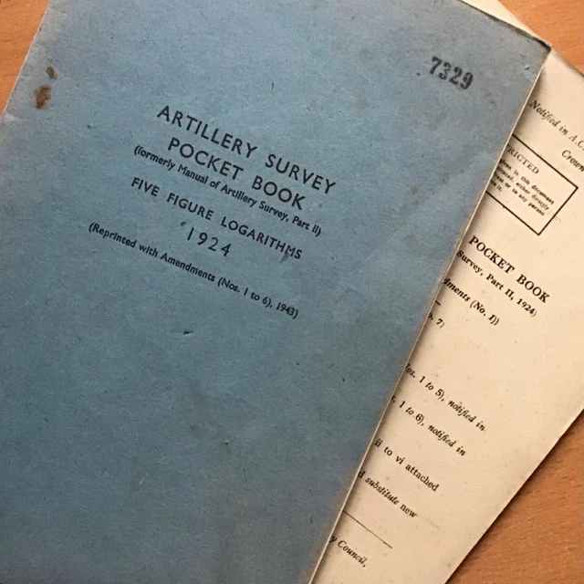ORIGINAL WWII BRITISH Army Manual: Artillery Survey Pocket Book, 1924/ ...