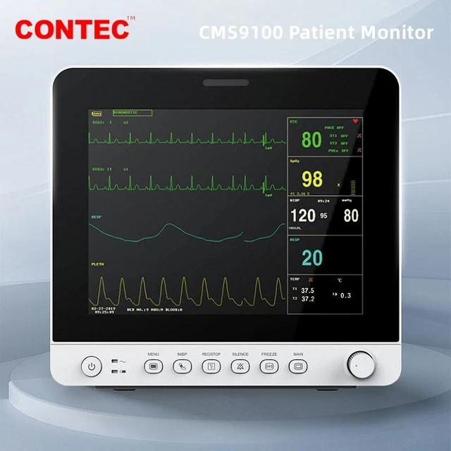 CONTEC CMS9100 ICU Patient Monitor Vital Signs Monitor 6 Parameters 12. ...