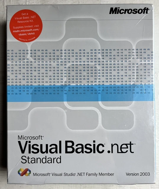 MICROSOFT VISUAL BASIC .net Standard Version 2003 Software Brand New ...