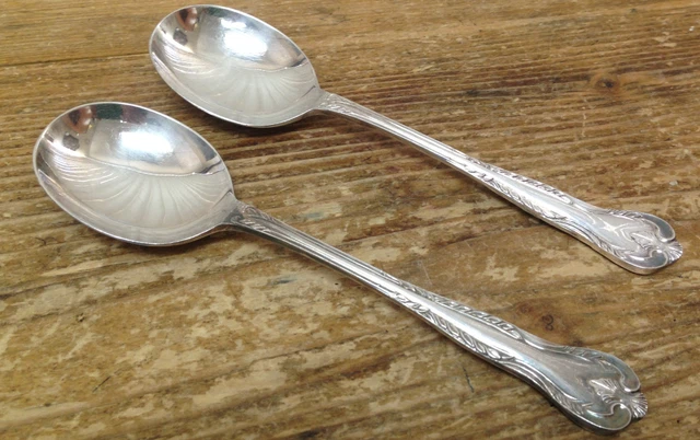 WEBBER HILL SHEFFIELD England Silverplate Scroll Leaf 2 Gumbo Round ...