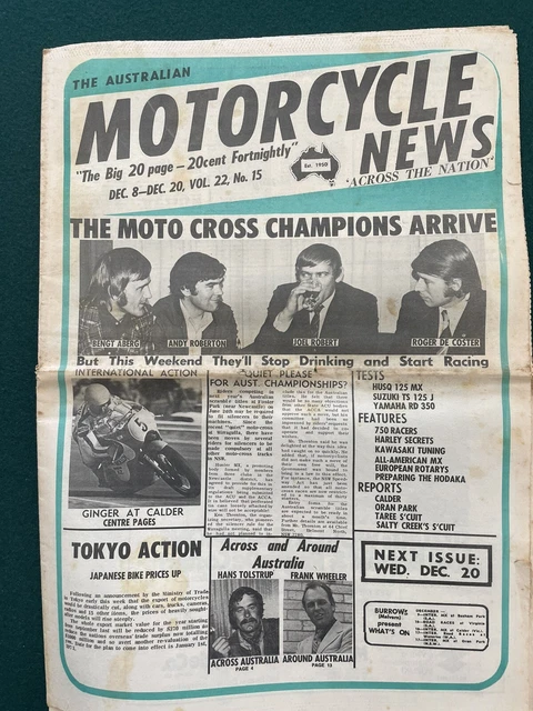 VINTAGE AUSTRALIAN MOTORCYCLE News 1972 Suzuki TS125J Yamaha RD350 ...
