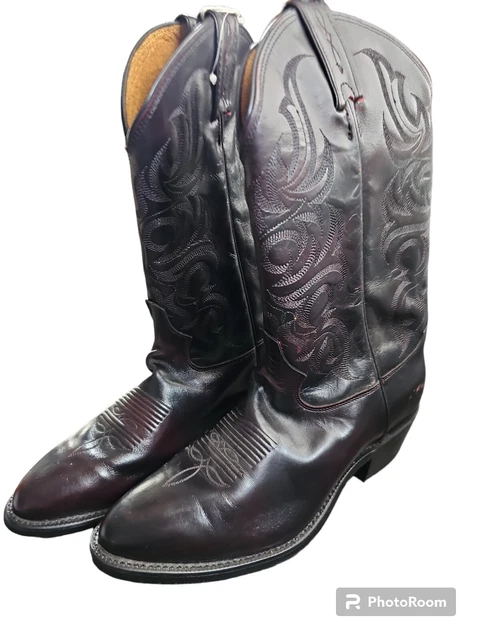TONY LAMA SEGAR Round Toe Cowboy Mens Black Casual Boots 7900 Size 9.5 ...