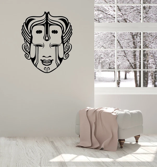VINYL WALL DECAL Sticker Exotic Japanese Mask Tsure Noh Theatre Decor ...