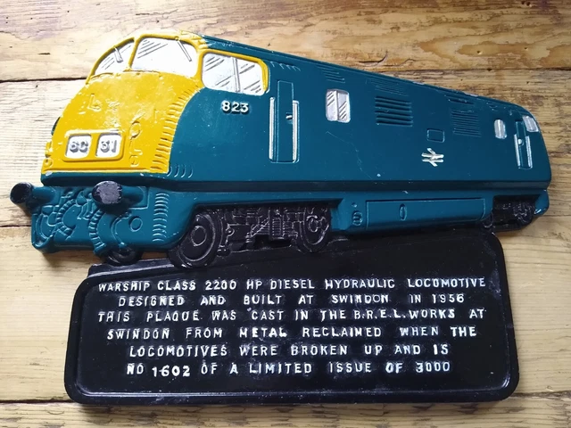 LIMITED ISSUE HP Diesel Hydraulic Locomotive Train Plaque Cast At B.r.e ...
