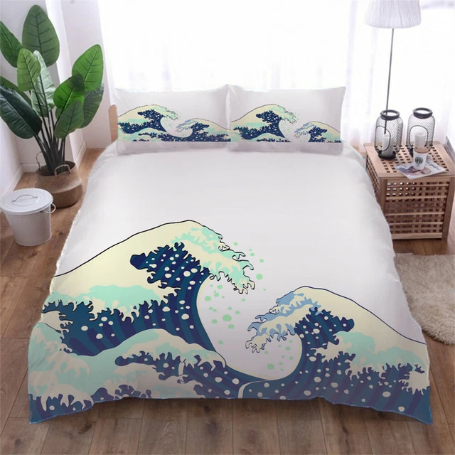 CONTINUOUS WAVES 3D Print Duvet Quilt Doona Covers Pillow Case Bedding ...