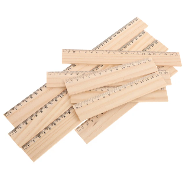 9PCS WOODEN RULERS Measuring Wood Rulers Straight Rulers Measuring ...