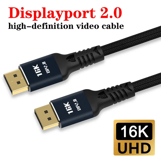 DISPLAYPORT 2.0 CABLE 16K@60Hz 8K@60H 4K@165Hz High Speed 80Gbps DP2.0 Adapter £10.34 - PicClick UK