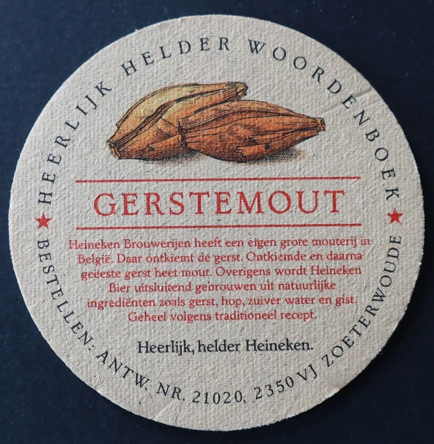 ANCIEN SOUS-BOCK BIÈRE HEINEKEN GERSTEMOUT coaster 25 EUR 2,50 ...