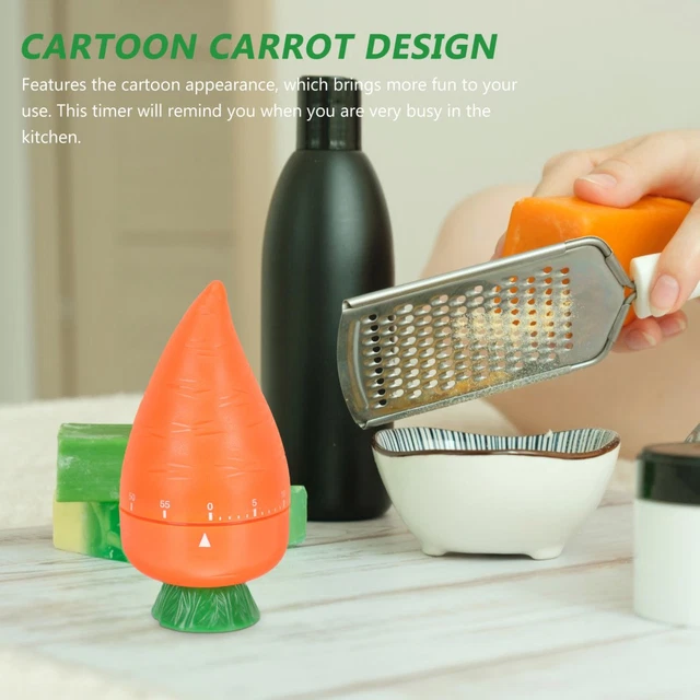 6 PCS CARROT Mechanical Timer Cartoon Kitchen Timer Shower Mechanical ...