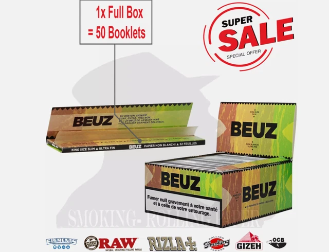 CARTINE BEUZ KING Size Brown Box - Rollpapier insgesamt 50 Hefte EUR 28 ...
