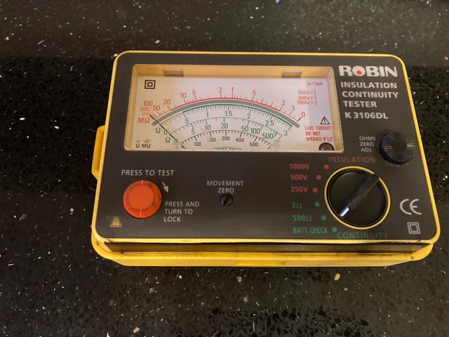 ROBIN INSULATION CONTINUITY tester K3106DL. Including Fused Test Leads ...