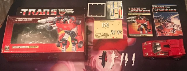 TRANSFORMERS ORIGINAL G1 1984 Sideswipe Complete w/ Box Manual And ...