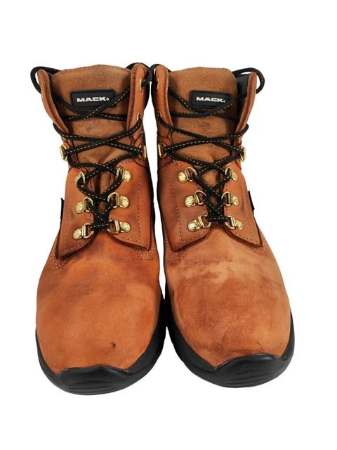MACK BULLDOG II Safety Boots Men's Size US 9 Honey Steel Toe Tradie ...