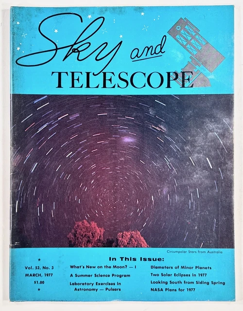 1977 MAR SKY & TELESCOPE Asteroid Diameters SOLAR ECLIPSES NASA plans ...