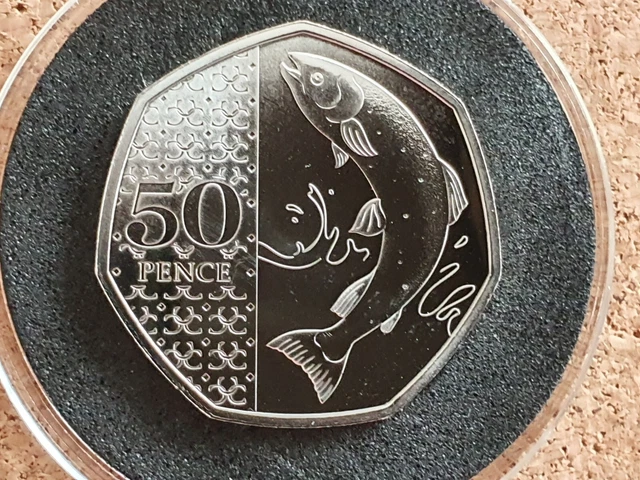 SALMON 50P COIN 2024 King Charles Atlantic Salmon 50p Coin No PRIVY ...