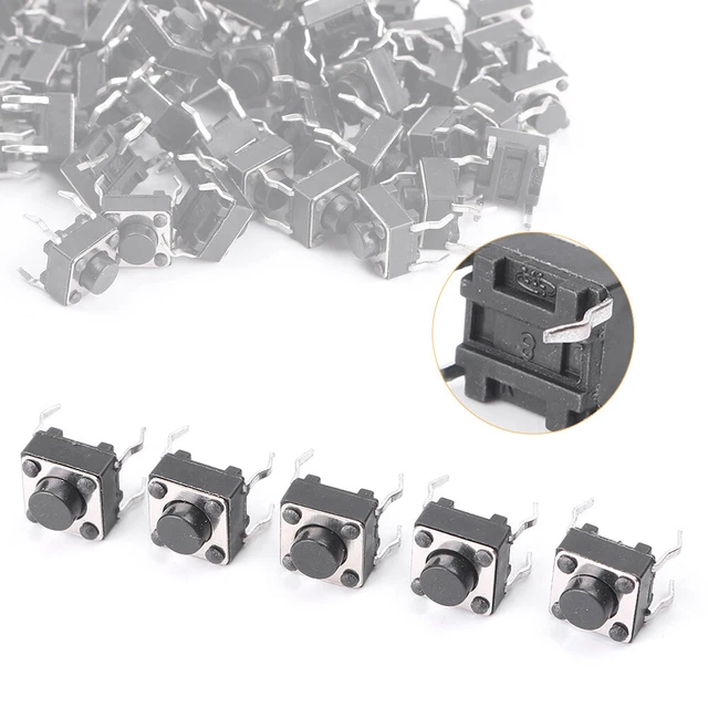 50PCS TACTILE TOUCH Push Button Switch Mini Momentary Tact Switches yf ...