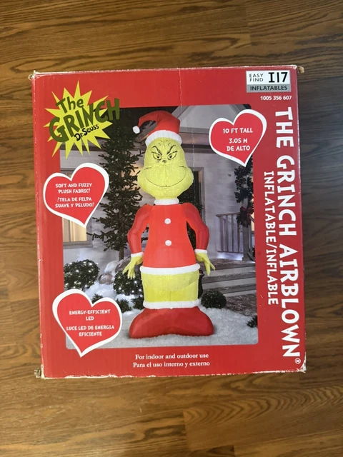 DR. SEUSS 10 ft. Inflatable Giant Grinch with Fuzzy Plush Fabric £90.66 ...