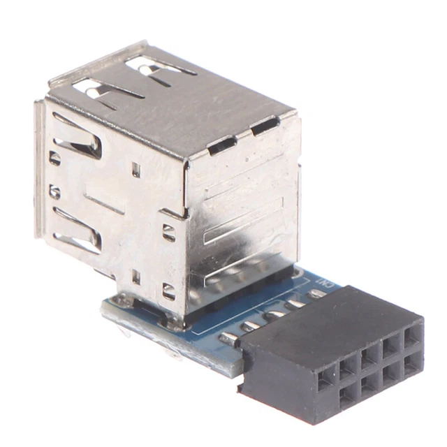 9-POLIGER MOTHERBOARD-ZU-2-PORT-USB-2.0-A-BUCHSEN-INTERNER-HEADER-ADAPTER#M EUR 4,06 - PicClick DE