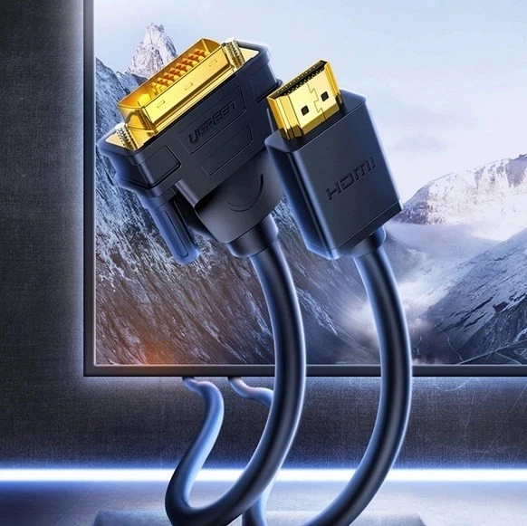 6957303891504 UGREEN HD106 DVI 24+1 pin/HDMI FHD 60Hz 1.5m cable (black ...