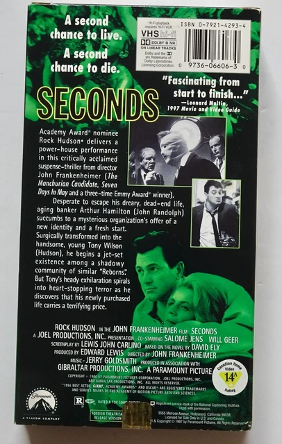 SECONDS - 1966 - VHS Cassette - Rock Hudson - John Frankenheimer $14.00 - PicClick CA