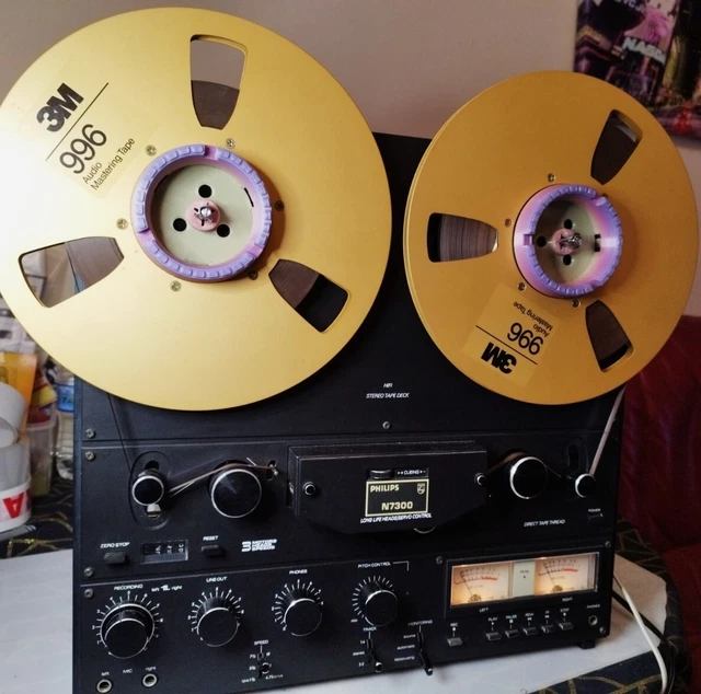 EXCELLENT PHILIPS N7300 10.5" 3 Speed 1/4 Track Stereo Reel To Reel ...