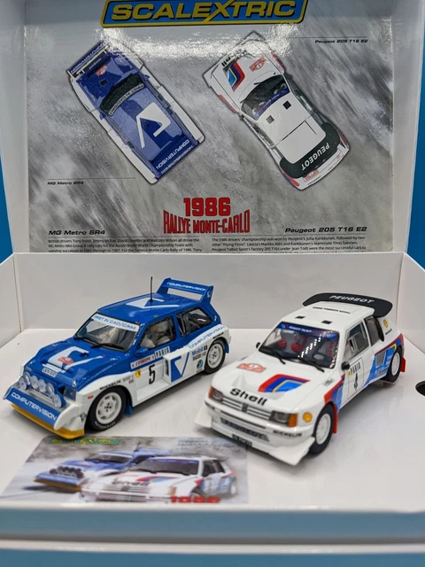 SCALEXTRIC C3590A 1986 Rallye Monte-Carlo Peogeot 205 T16 E2 Vs MG ...