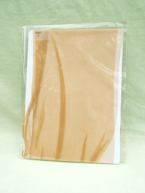 'GIO' IMPERFECTS FULLY Fashioned Point Heel Stockings Size 11 Natural ...